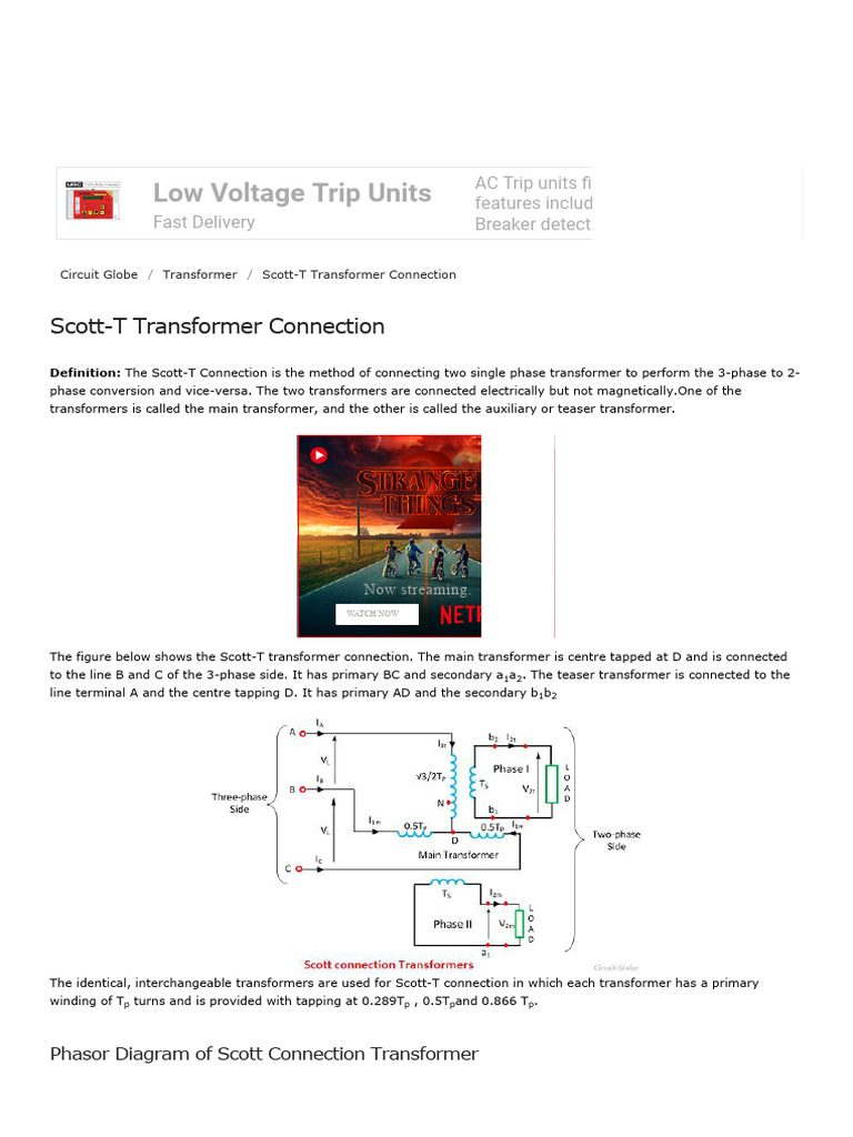What Is Scott-T Transformer Connection - Definition & Phasor Diagram ...