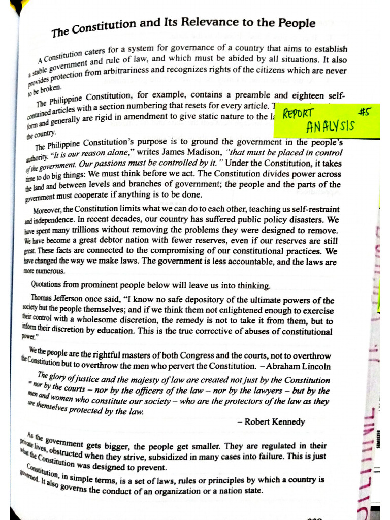 The Constitution Its Relevance To The People | PDF