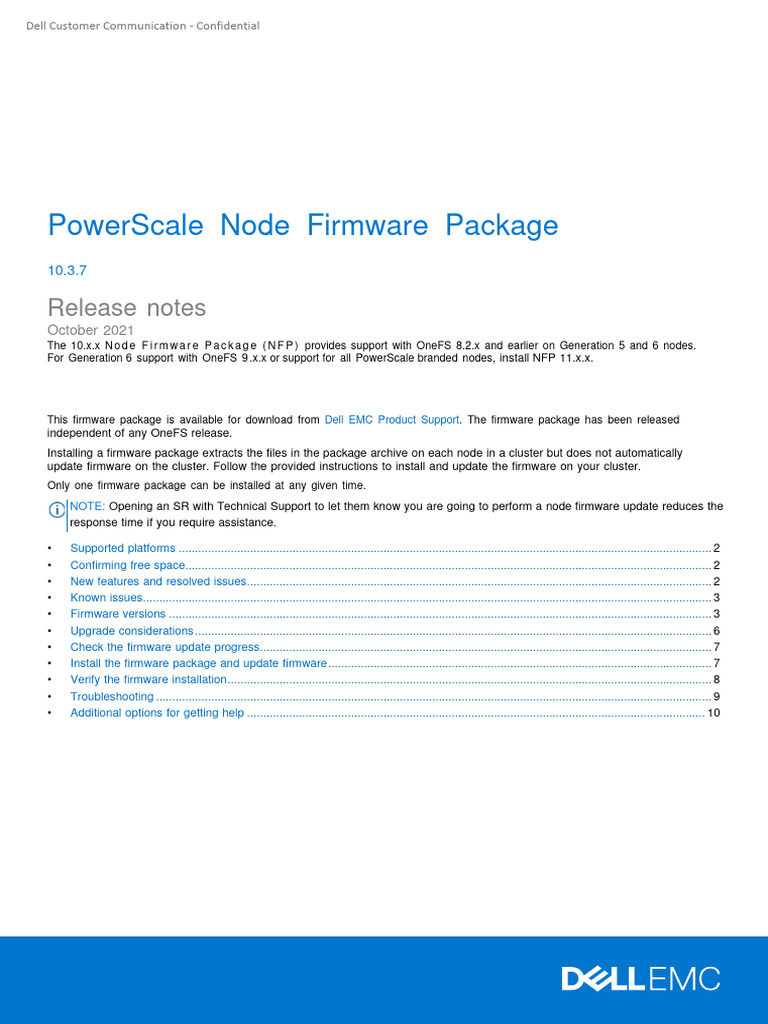 Isilon Node Firmware Package 10 3 7 Release Notes | PDF | Computer ...