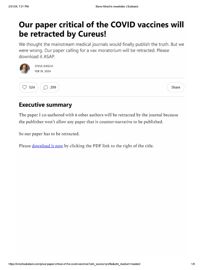 Kirsch Paper Retracted | PDF