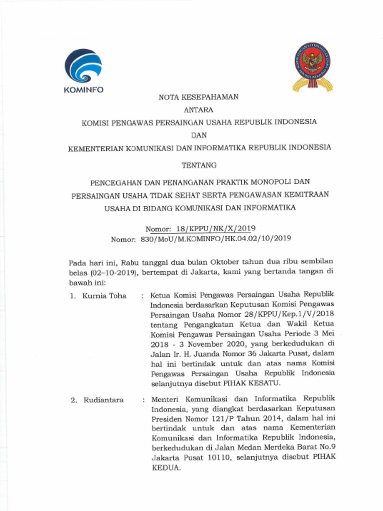 mou-kominfo | PDF