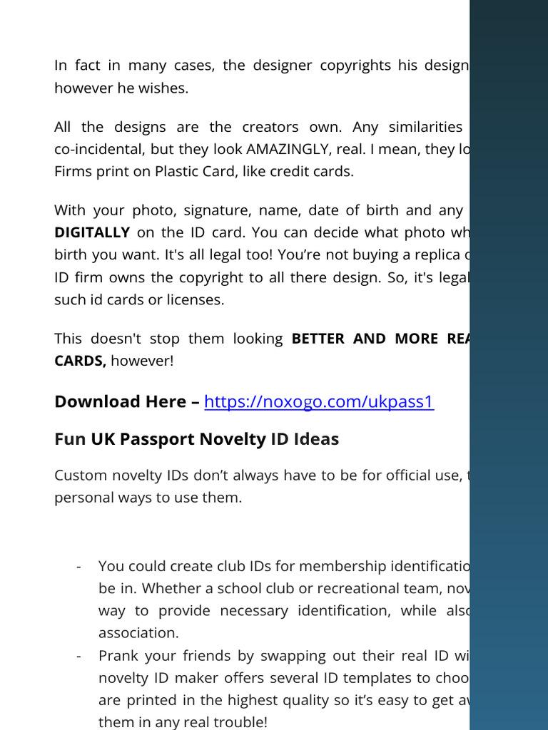 UK Passport Template (New Edition) - PSD Photoshop File | PDF