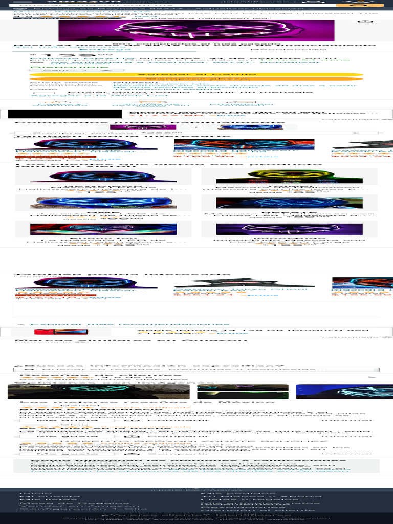 IMPORTUDO MX Mascara con LUZ LED LA Purga Halloween The Purge Colores Calidad (Rosa) Amazon.com ...