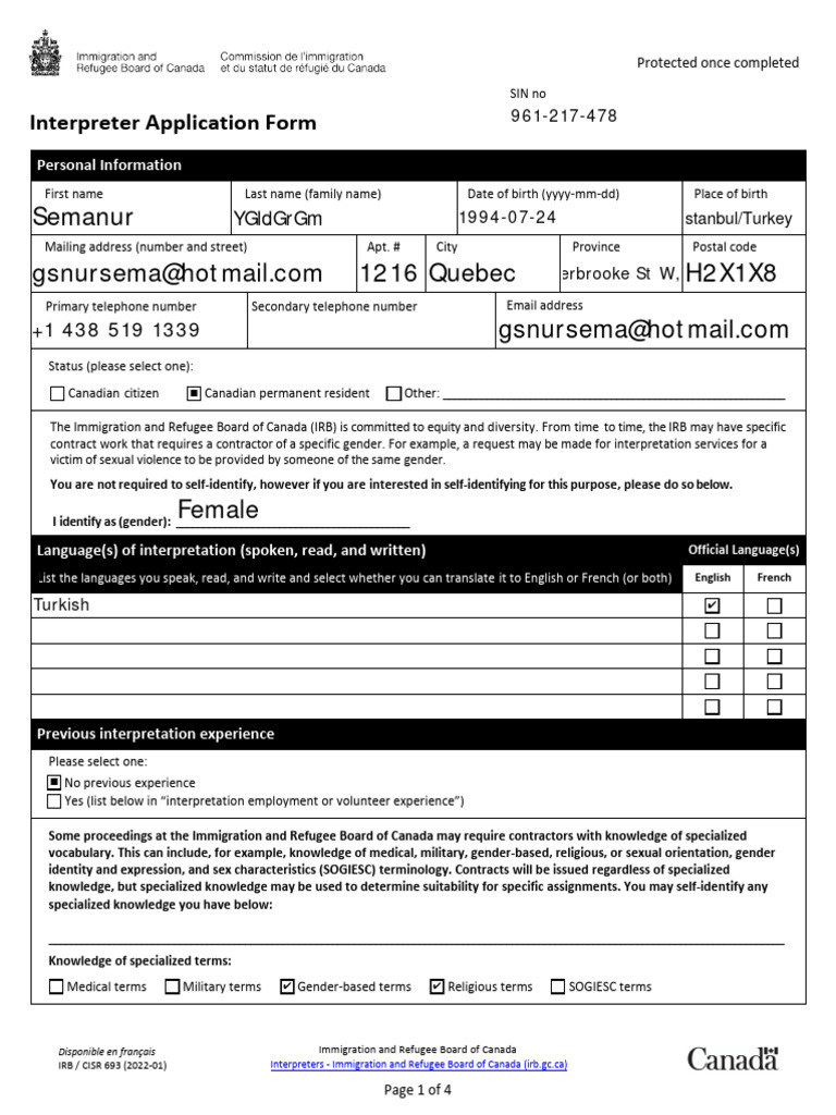 Interpreter Application Pdf Gender Gender Studies