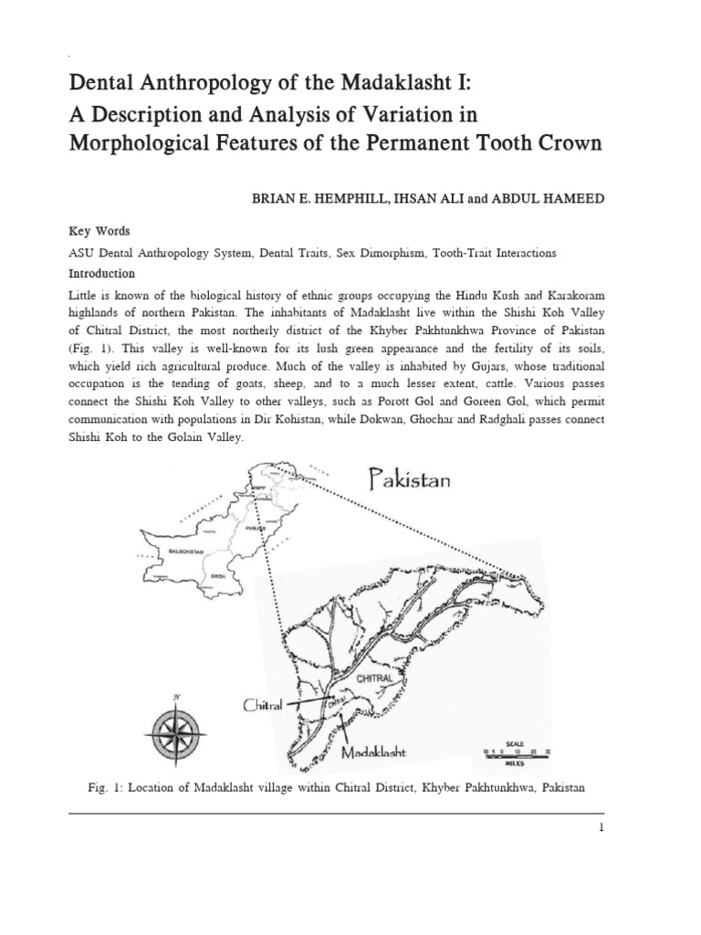 2010 Dental Anthropology of The Madaklasht I - A Description and ...