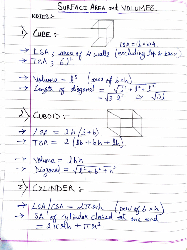CH 13 Surface Area and Volume | PDF