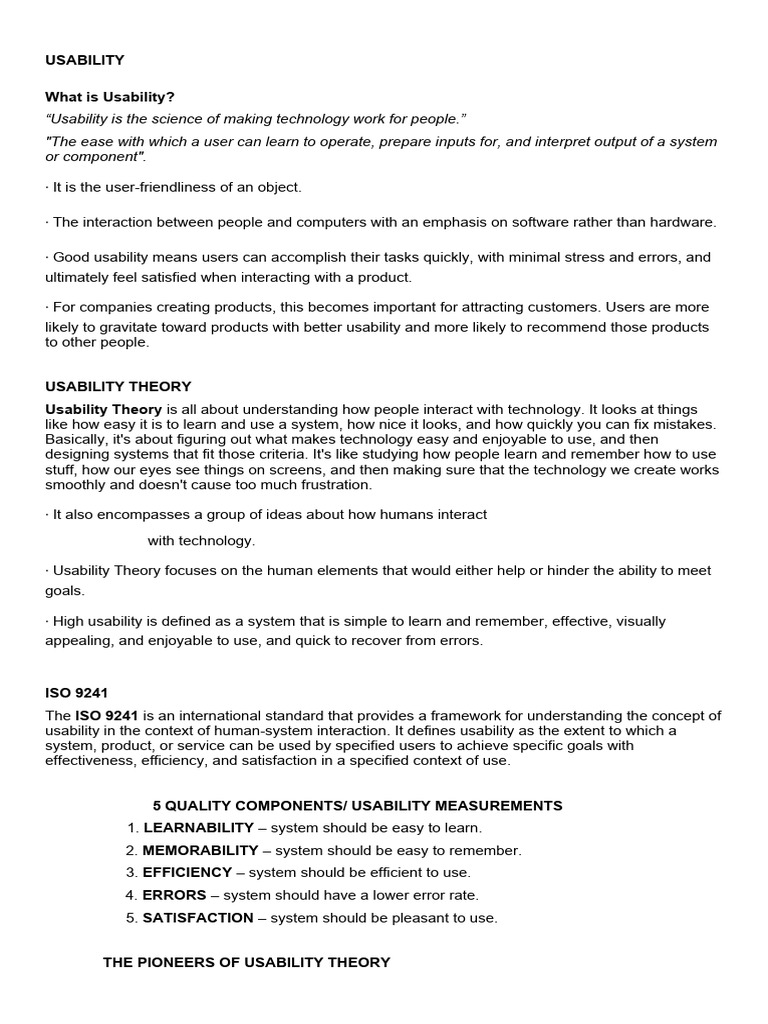 USABILITY | PDF | Usability | Human–Computer Interaction USABILITY | PDF | Usability | Human–Computer Interaction