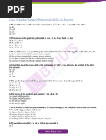 Class 10 Maths Polynomials PYQs | PDF