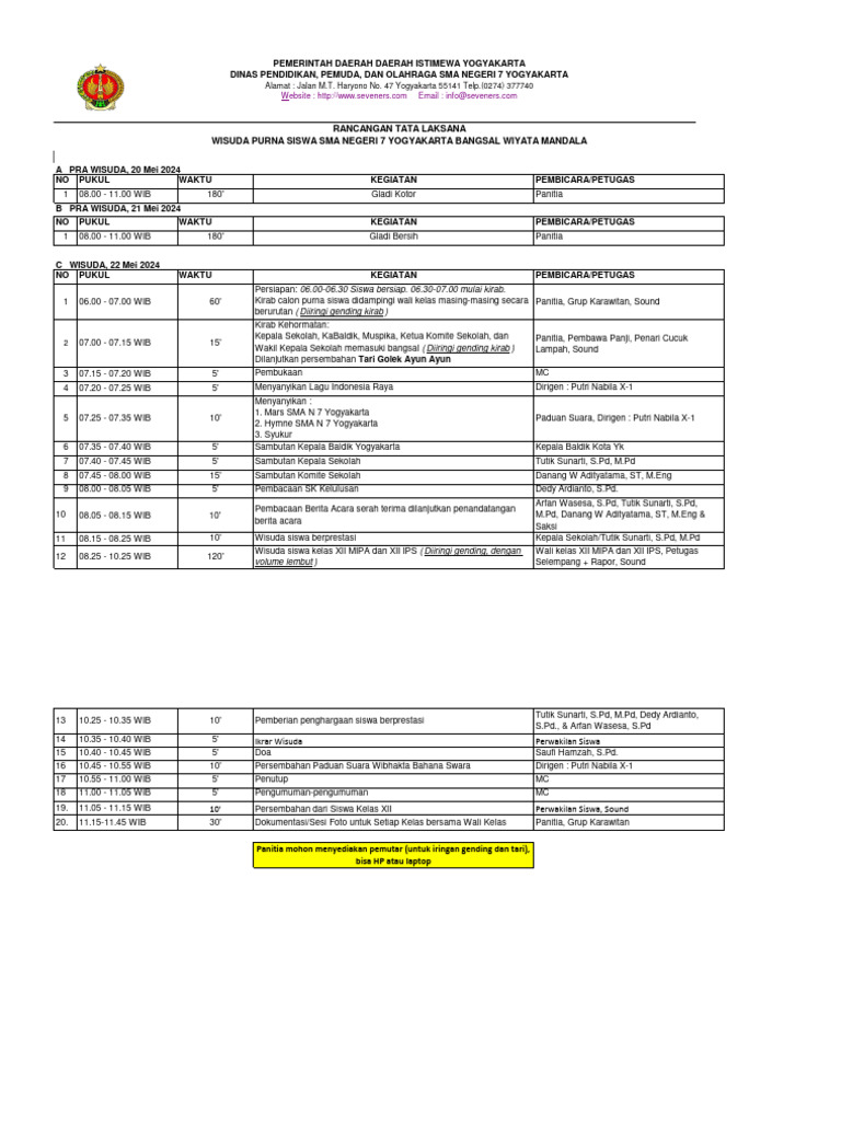 Rundown Purna Siswa 2024 FIXx | PDF