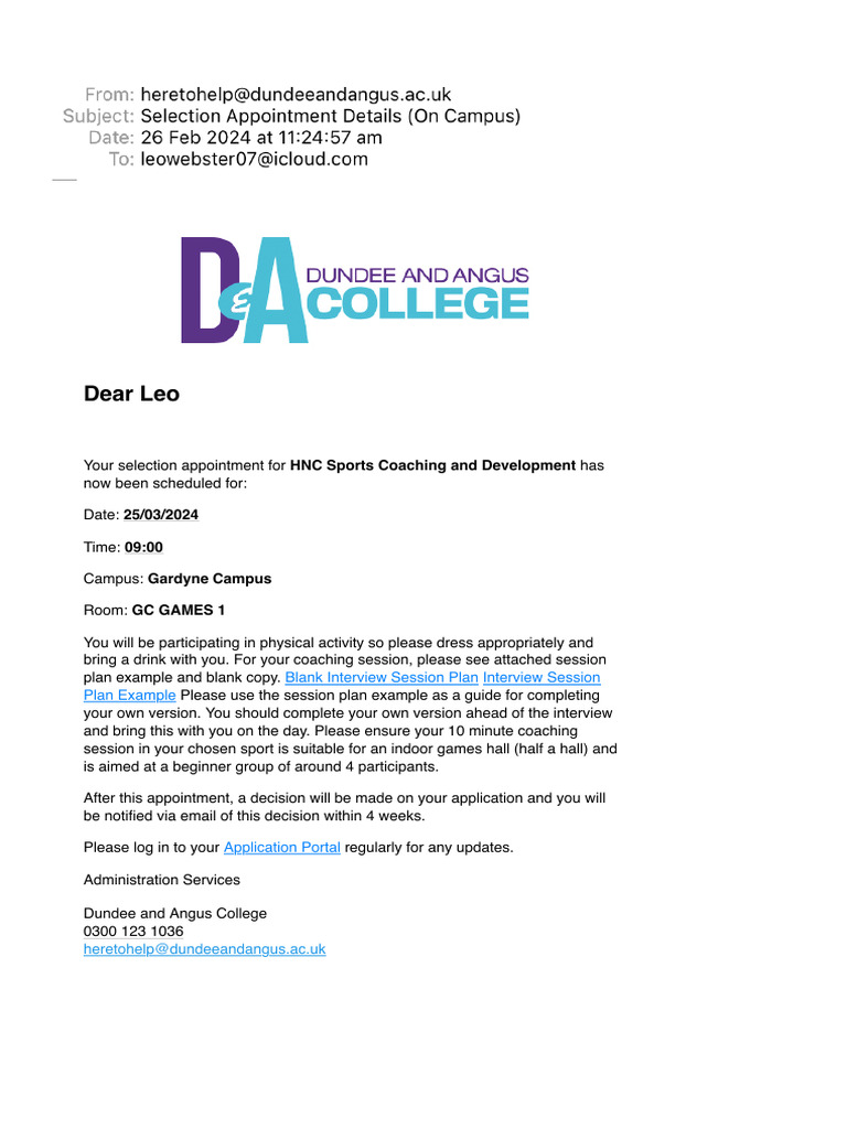 HNC Sports Coaching Interview Details | PDF