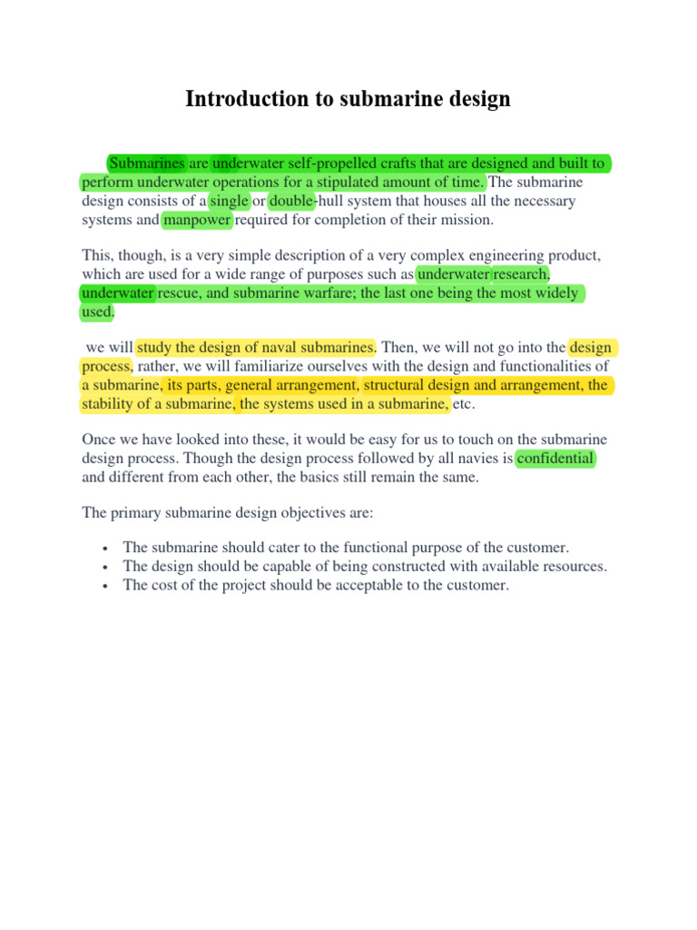 Submarine design | Download Free PDF | Buoyancy | Submarines