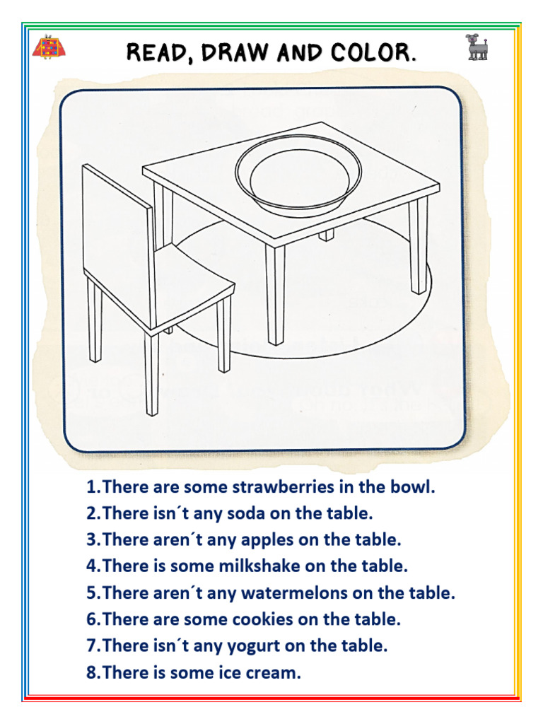 Food Items to Read and Color | PDF