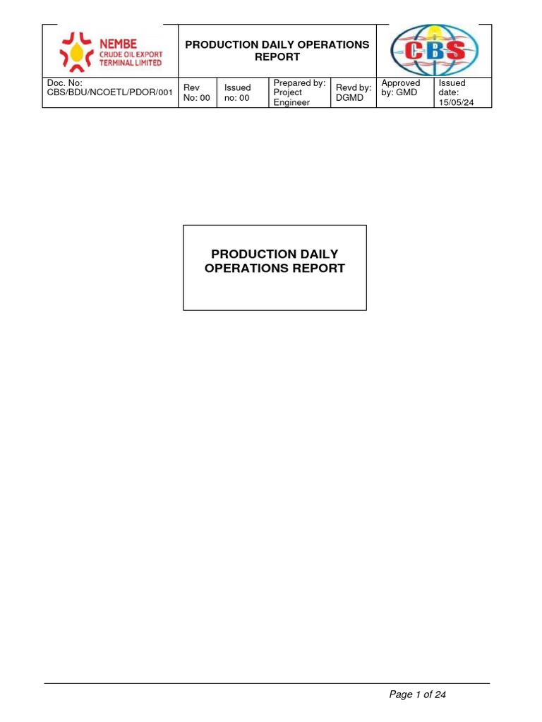 Nembe CPF Daily Project Report 2562024 | PDF | Pipe (Fluid Conveyance ...