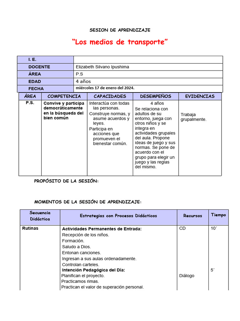 Dibujo de Medios de Transporte | PDF | Aprendizaje | Modificación de ...