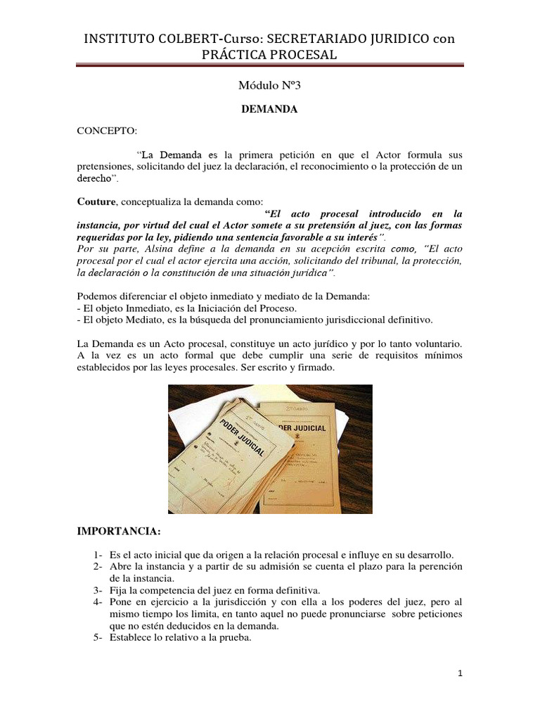 M Dulo N 3 | PDF | Demanda judicial | Ley procesal
