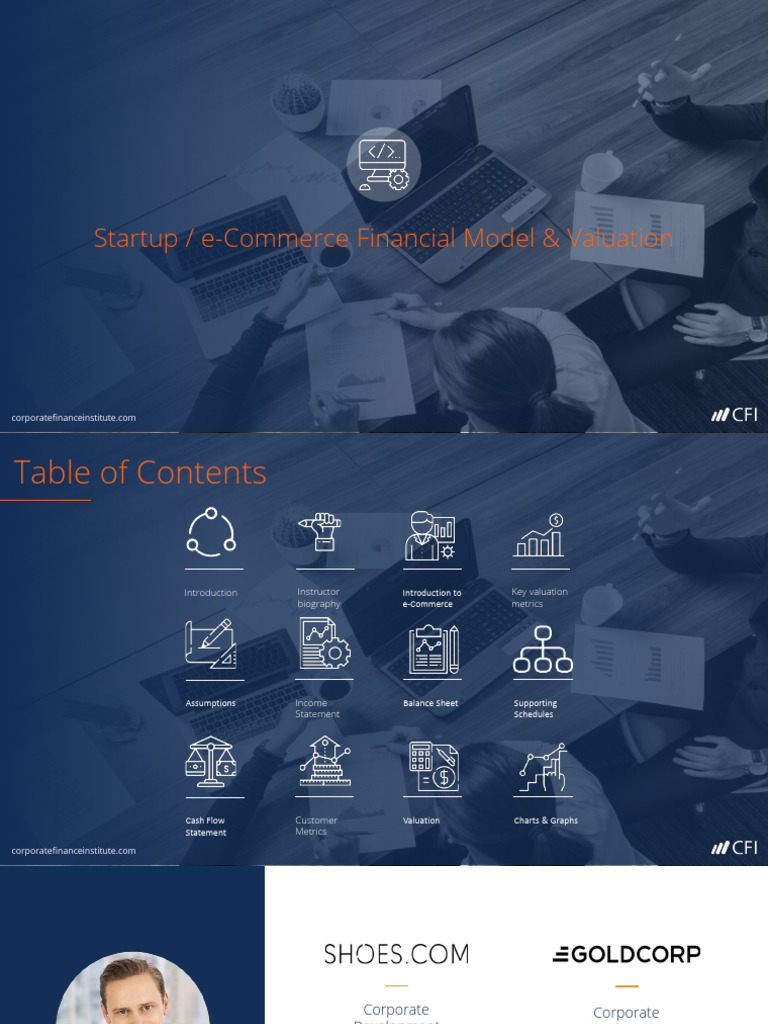 Startup & E-Commerce Financial Model & Valuation Course Presentation | PDF | Valuation (Finance ...