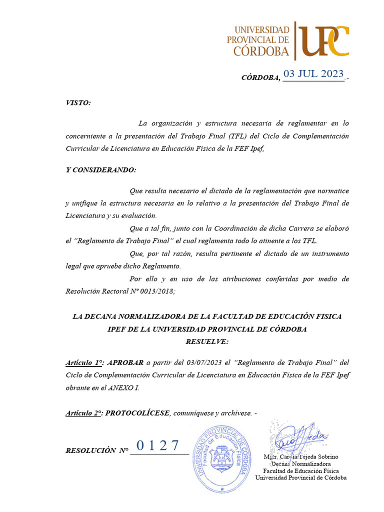 RD 0127.23 Reglamento TFL LEF FEF Ipef 1 | PDF | Tipografía | Palabra