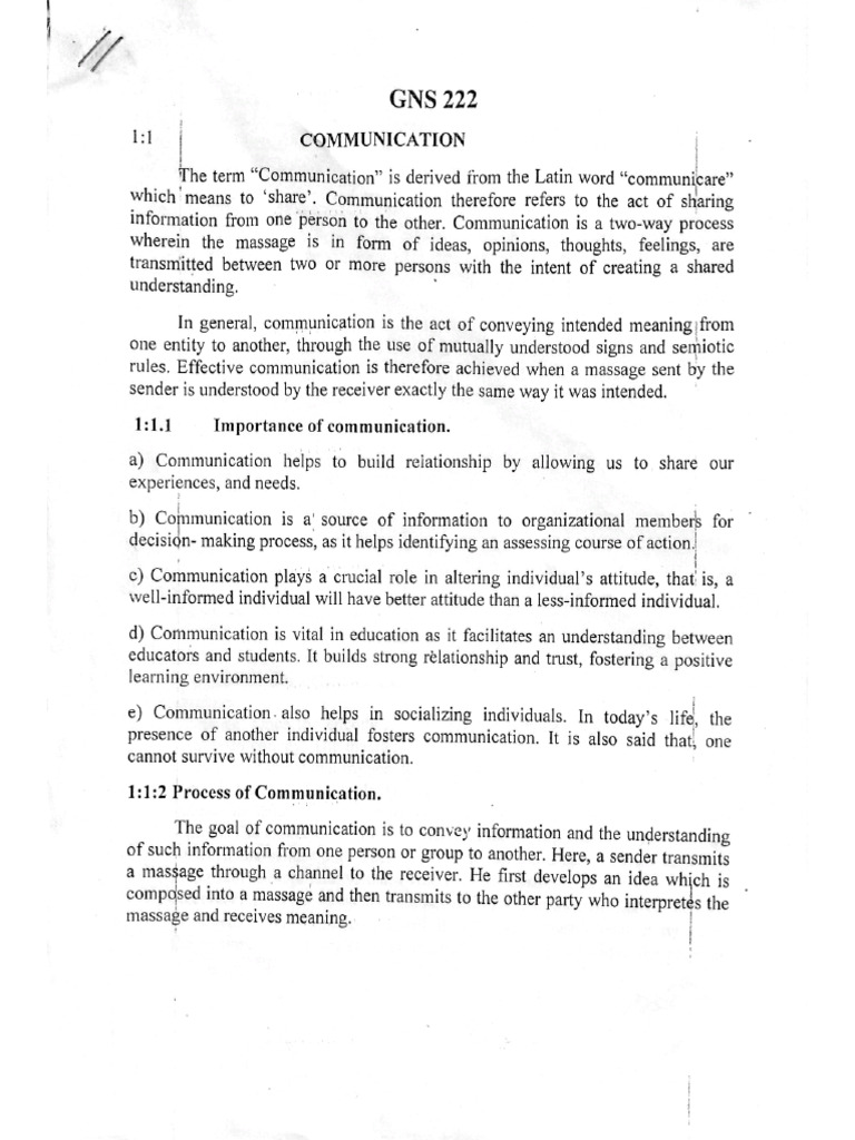 GNS 122 Volume One | PDF