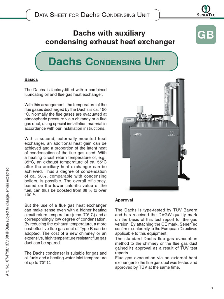 Data Sheet For Dachs Condensing Unit - ANGLIJAS - Tirgum | PDF | Duct ...