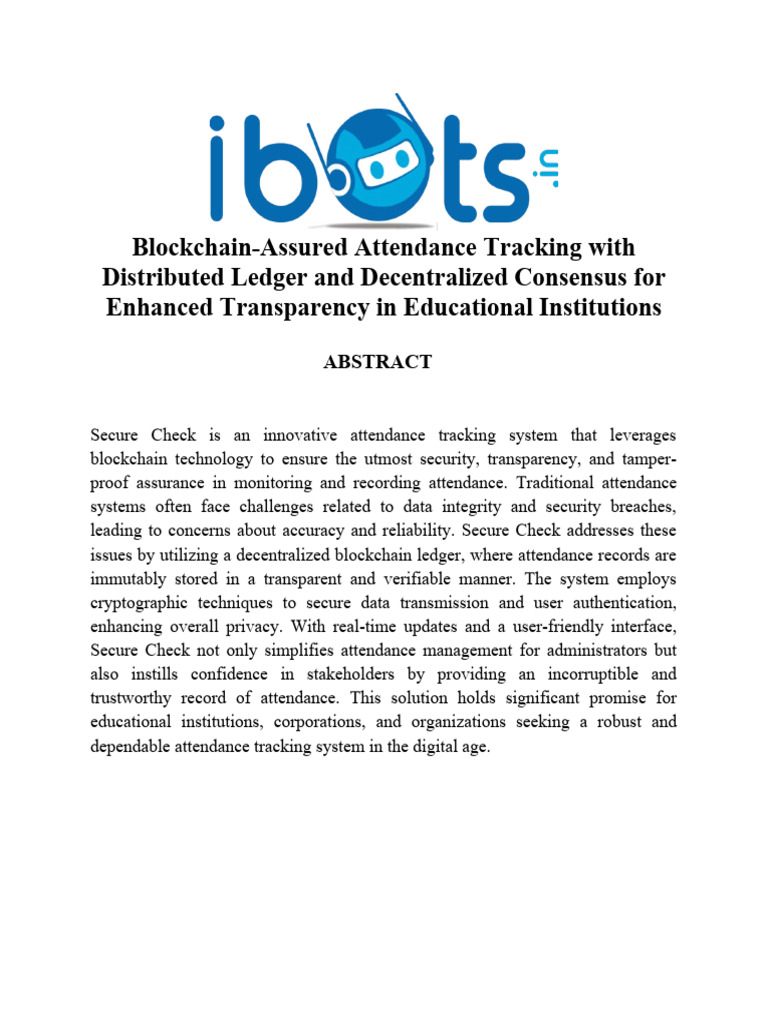Blockchain-Assured Attendance Tracking With Distributed Ledger and ...