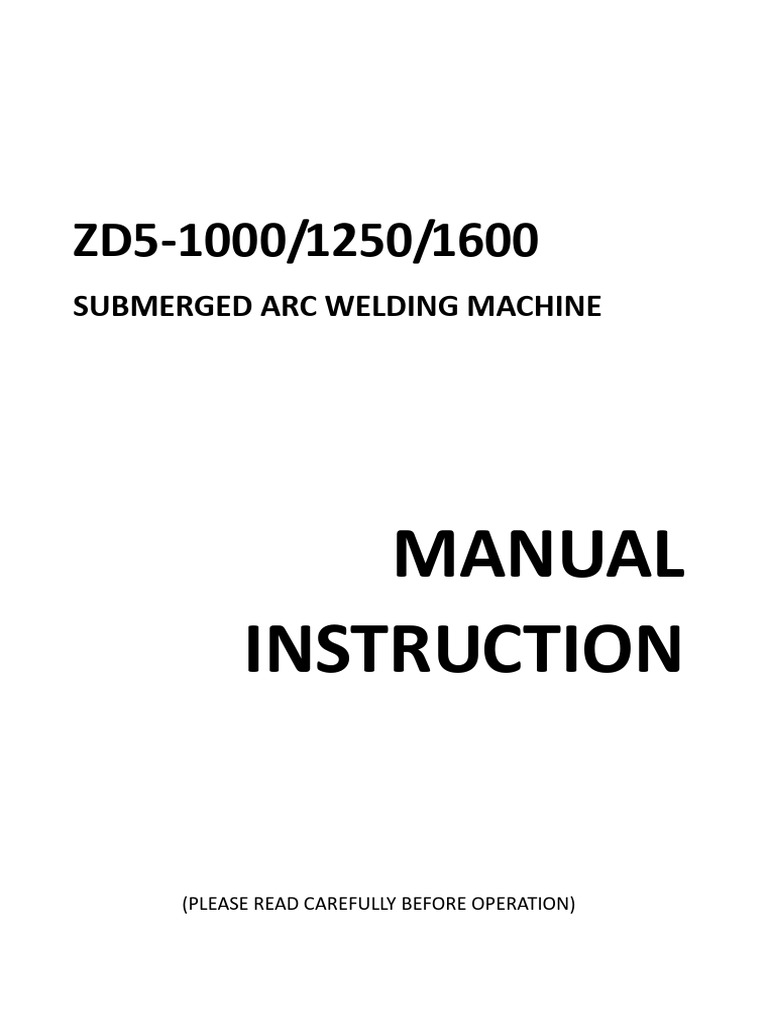 ZD5 Submerged Arc Welding Manual | PDF | Welding | Construction