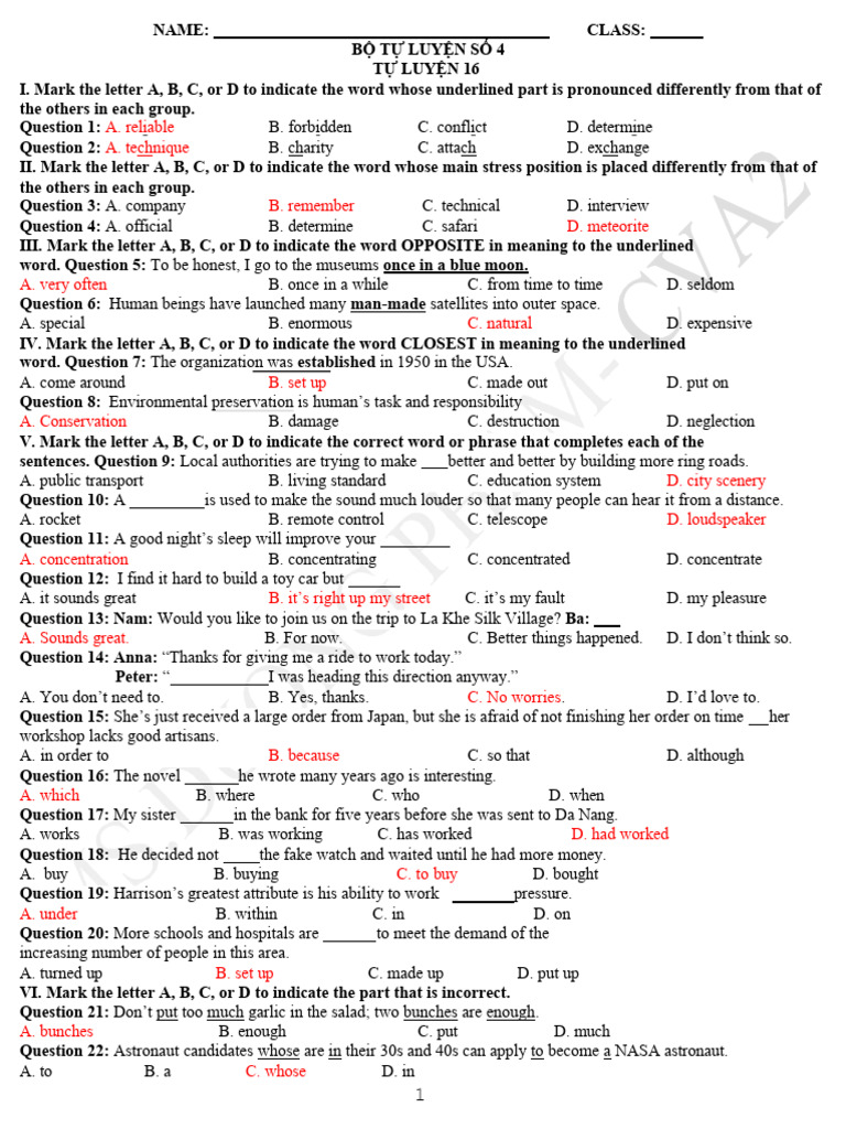 BỘ TỰ LUYỆN SỐ 4 1617181920 | PDF | Cost Of Living | Staple Foods