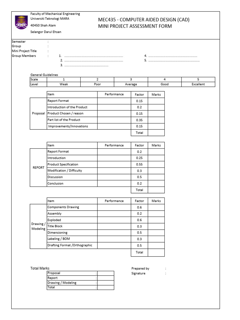 Mini Project Assessment MEC435 | PDF | Computer Aided Design | Engineering