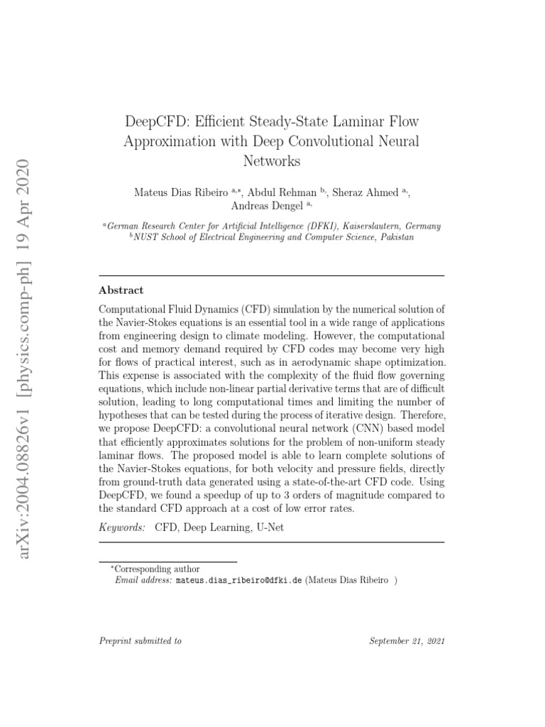 Deep Cfd Using Cnn Pdf Computational Fluid Dynamics Fluid Dynamics