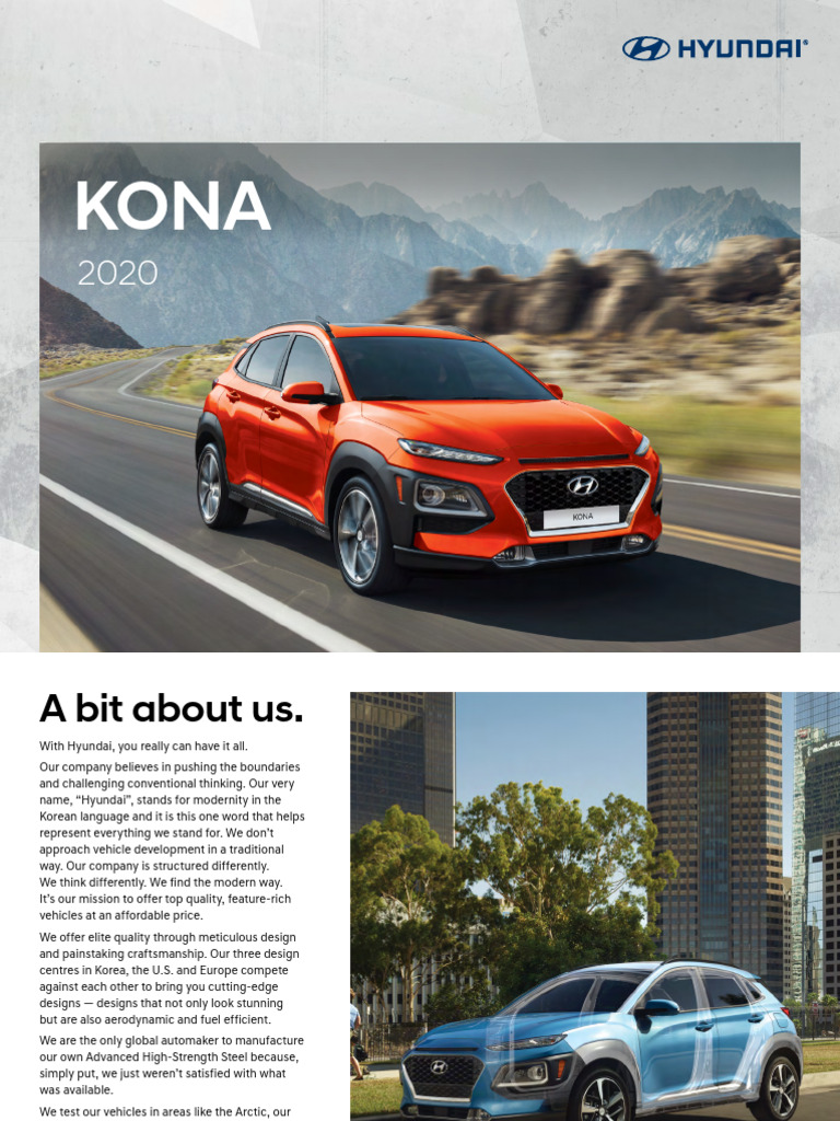 2020 Hyundai KONA Product Card en | PDF | I Phone | Android (Operating ...
