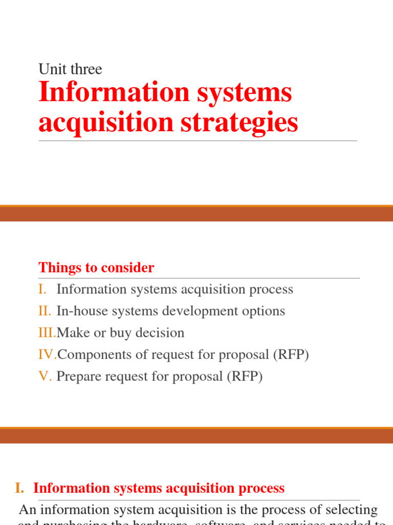 Information Systems Acquisition Strategies | PDF | Request For Proposal ...