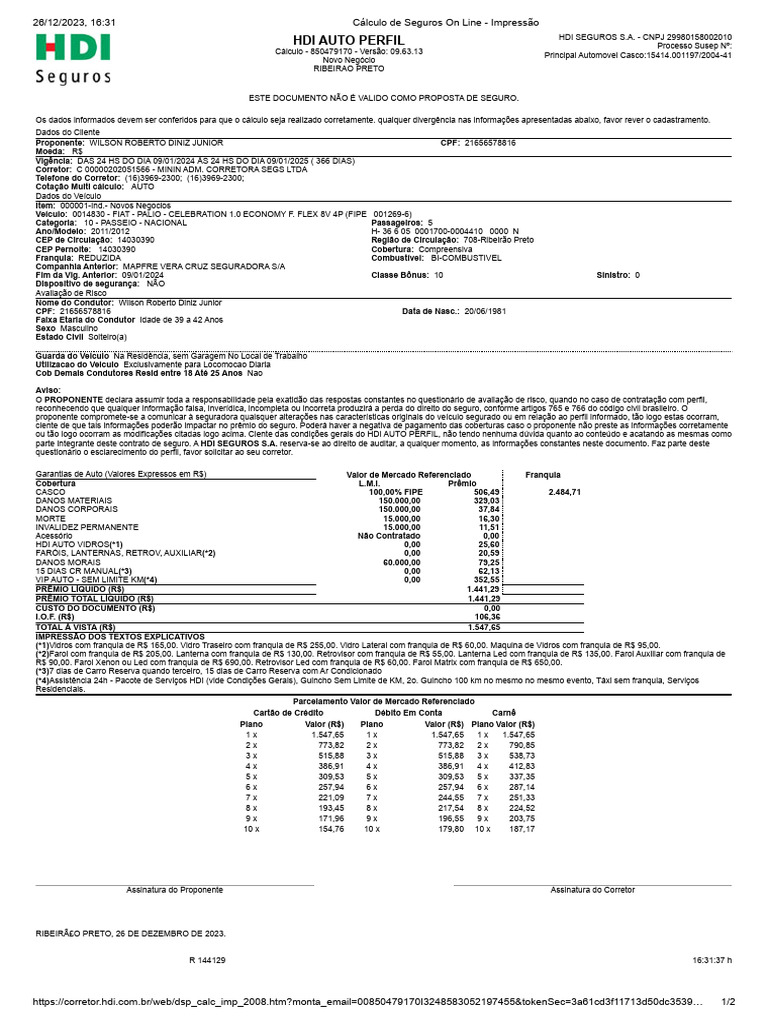 Cálculo Hdi | PDF | Seguro