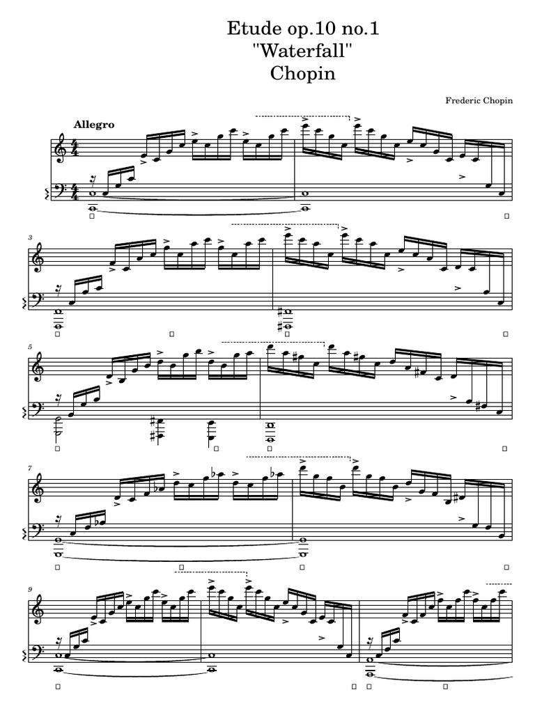 Etude Op No Waterfall Chopin in C Major | PDF | Musical Compositions ...