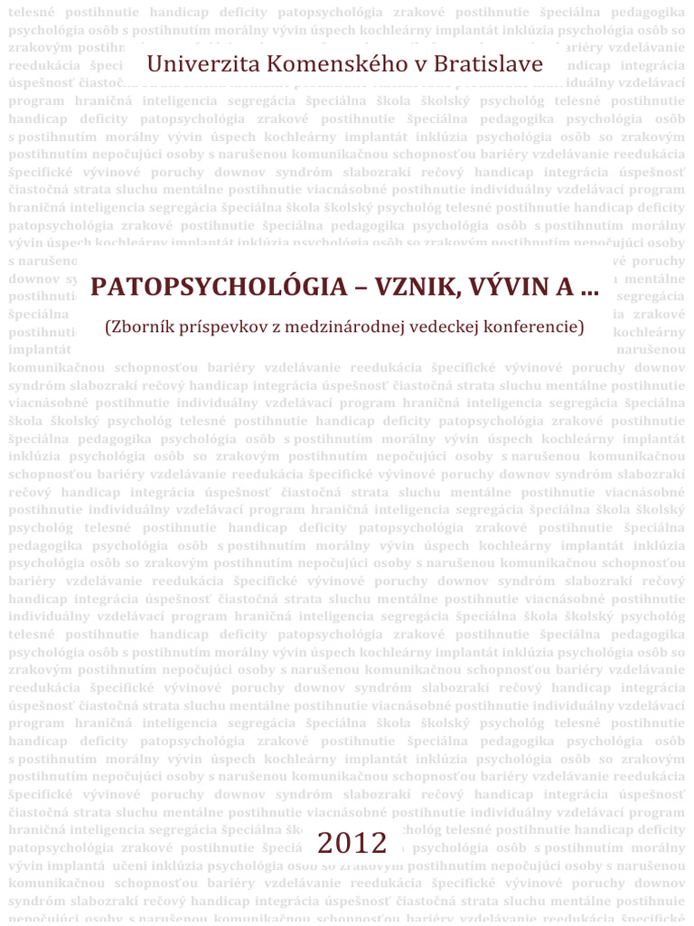 Zbornik Patopsychologia | PDF