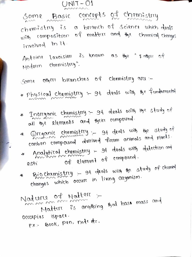 Class 11 Chemistry ch1 Some Basic Concepts of Chemistry Hand Written ...