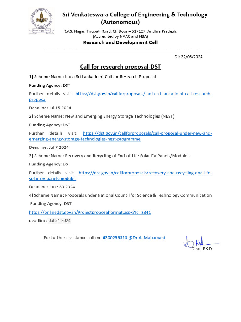 call for research proposal 2024 | PDF