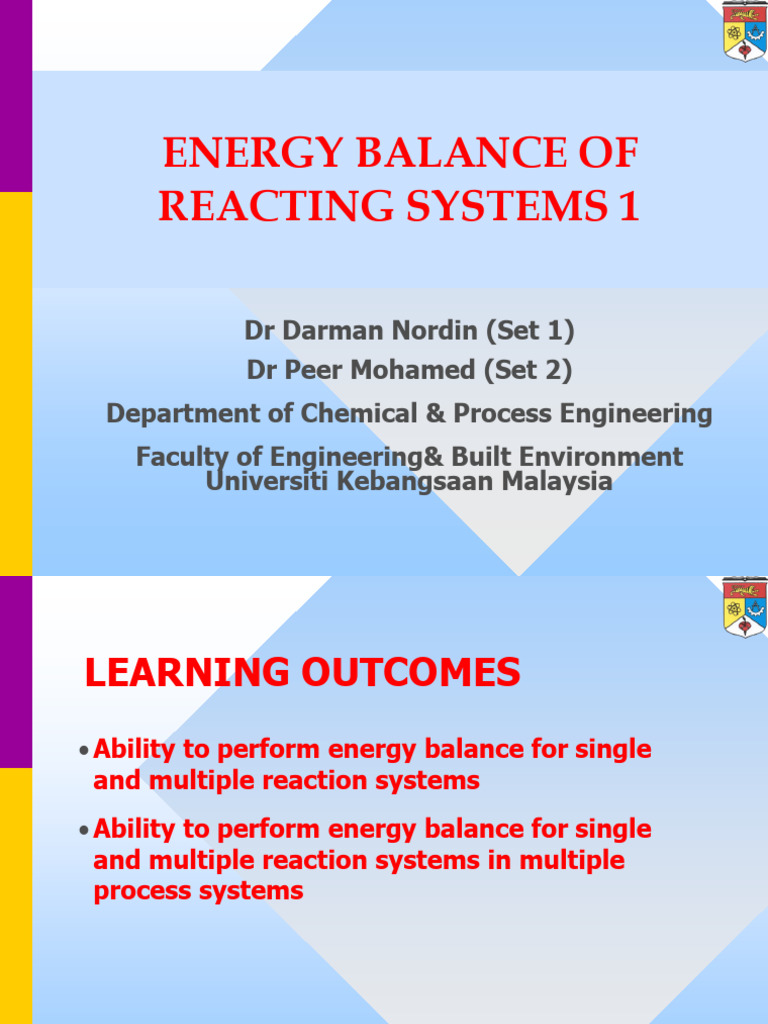 Energy Balance of Reacting Systems Part 1 | PDF | Stoichiometry | Chemical Reactions