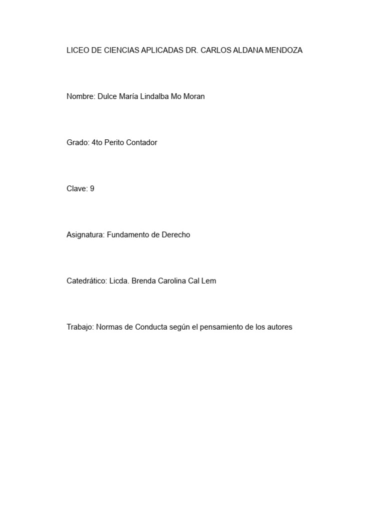 Normas De Conducta Pdf Moralidad Sociedad