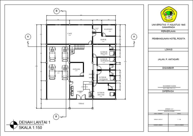 DENAH HOTEL LANTAI 1 FULL REVISI CESS | PDF