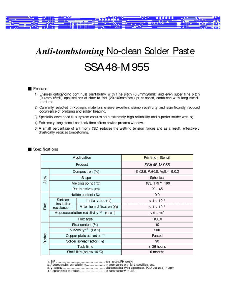 Ssa48 M955 | PDF | Solder | Applied And Interdisciplinary Physics