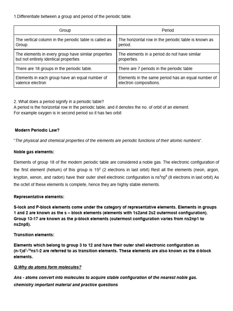 MYP 4 Chemistry Important Material and Practice Questions | PDF | Ph ...