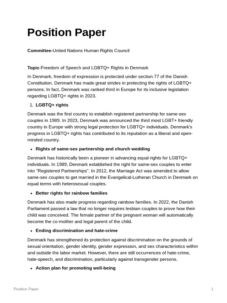 Position Paper Invictus | PDF | LGBTQIA+ Studies | Lgbt