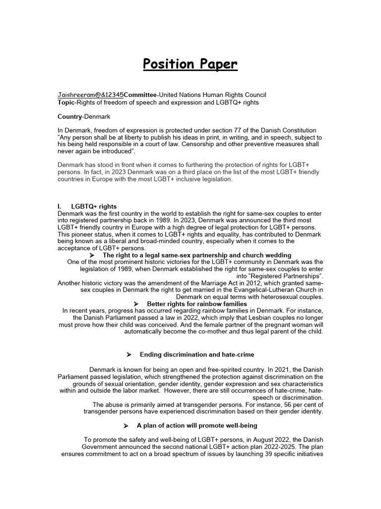 Invictus Position Paper | PDF | LGBTQIA+ Studies | Lgbt