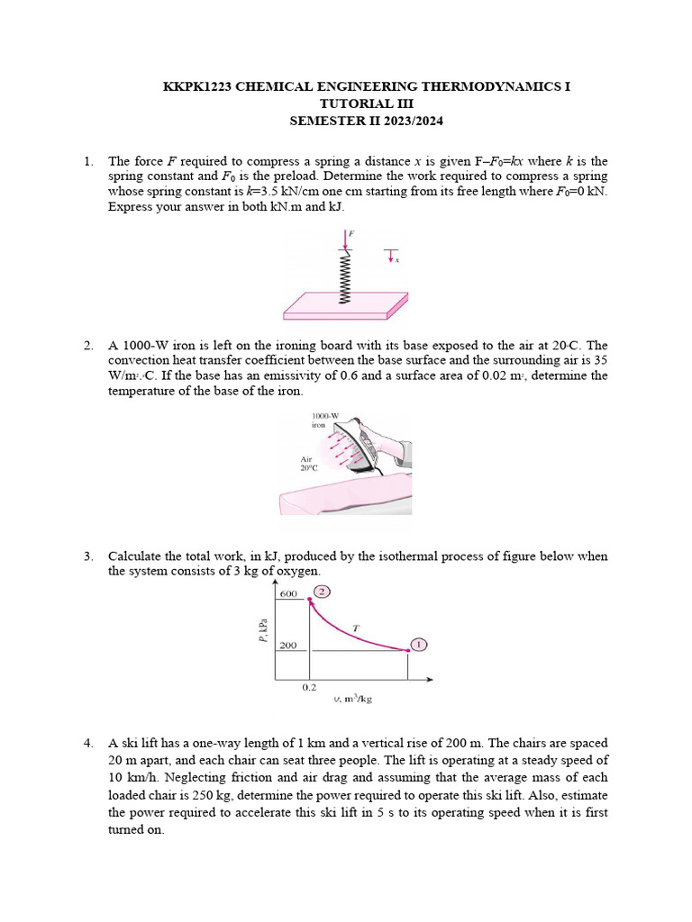 Kkpk1223 Chemical Engineering Thermodynamics I Tutorial Iii SEMESTER II 2023/2024 | PDF | Heat ...