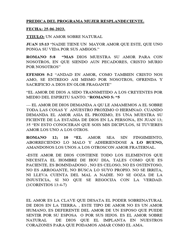 Predica. 16-06-2023 | PDF | Amor | Fe