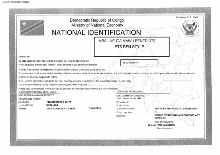 726385069-IDENTIFICATION-NATIONALE-BENEDICTE (1) | PDF | Democratic ...