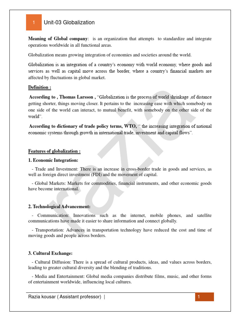 Unit-03 Globalization Nep | PDF | Technology Transfer | Globalization