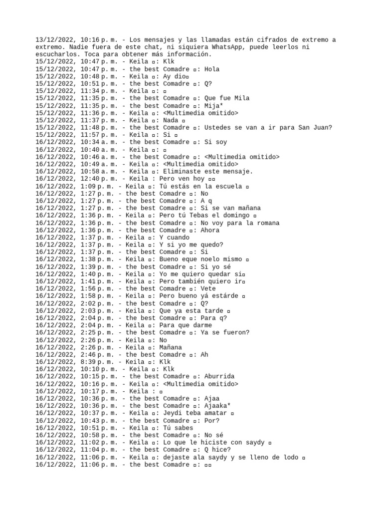 Chat de WhatsApp Con The Best Comadre ? | PDF