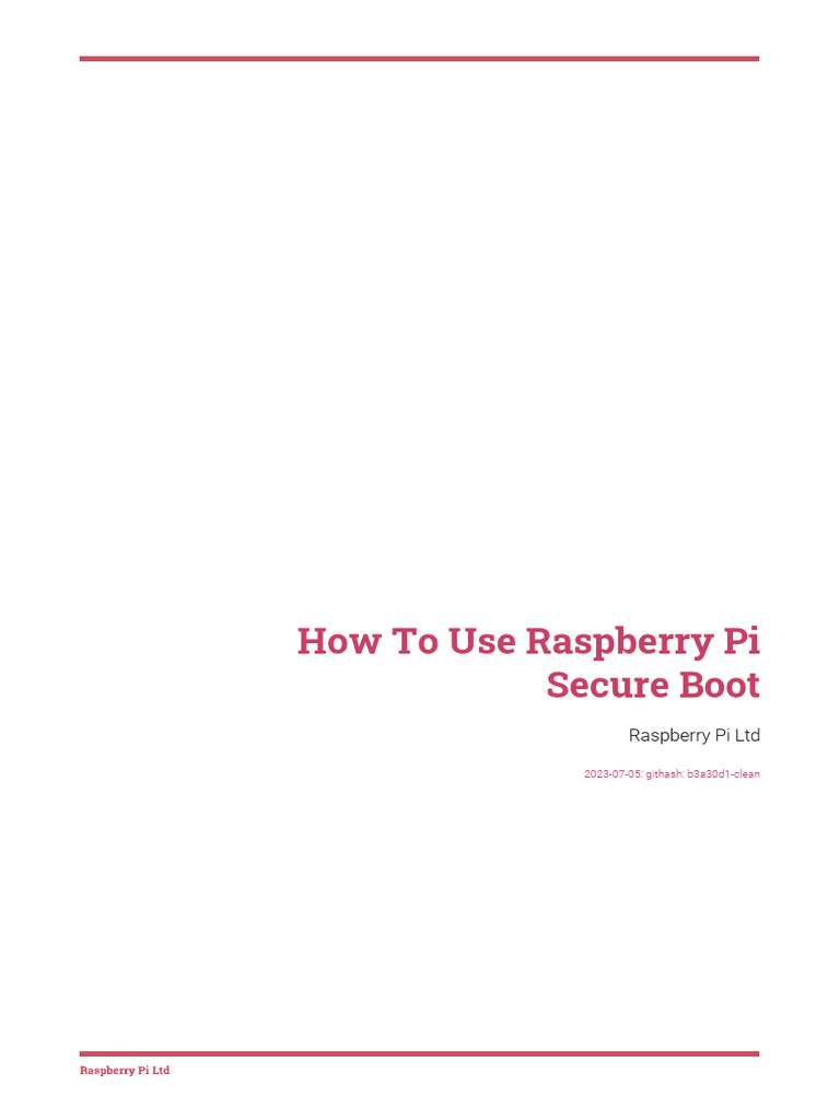 Boot Security Howto | PDF | Booting | Raspberry Pi