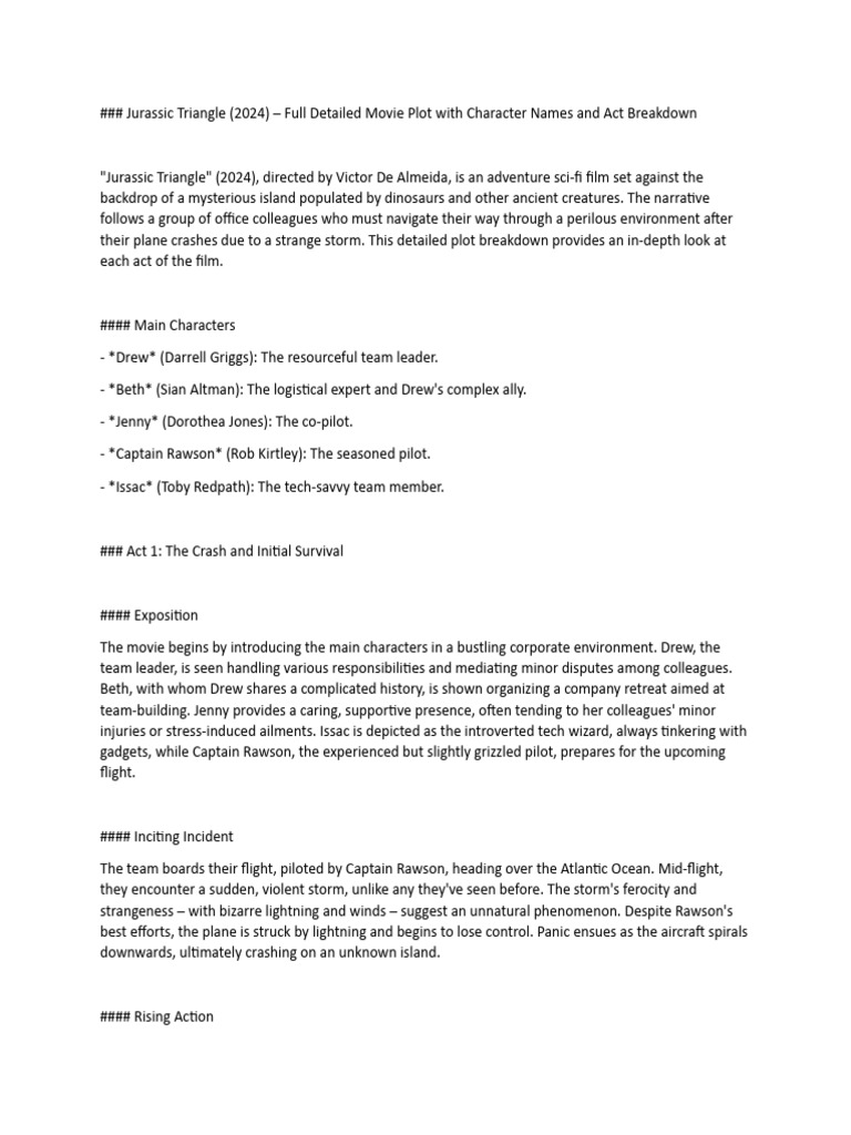 Jurassic Triangle: 2024 Movie Plot Summary | PDF