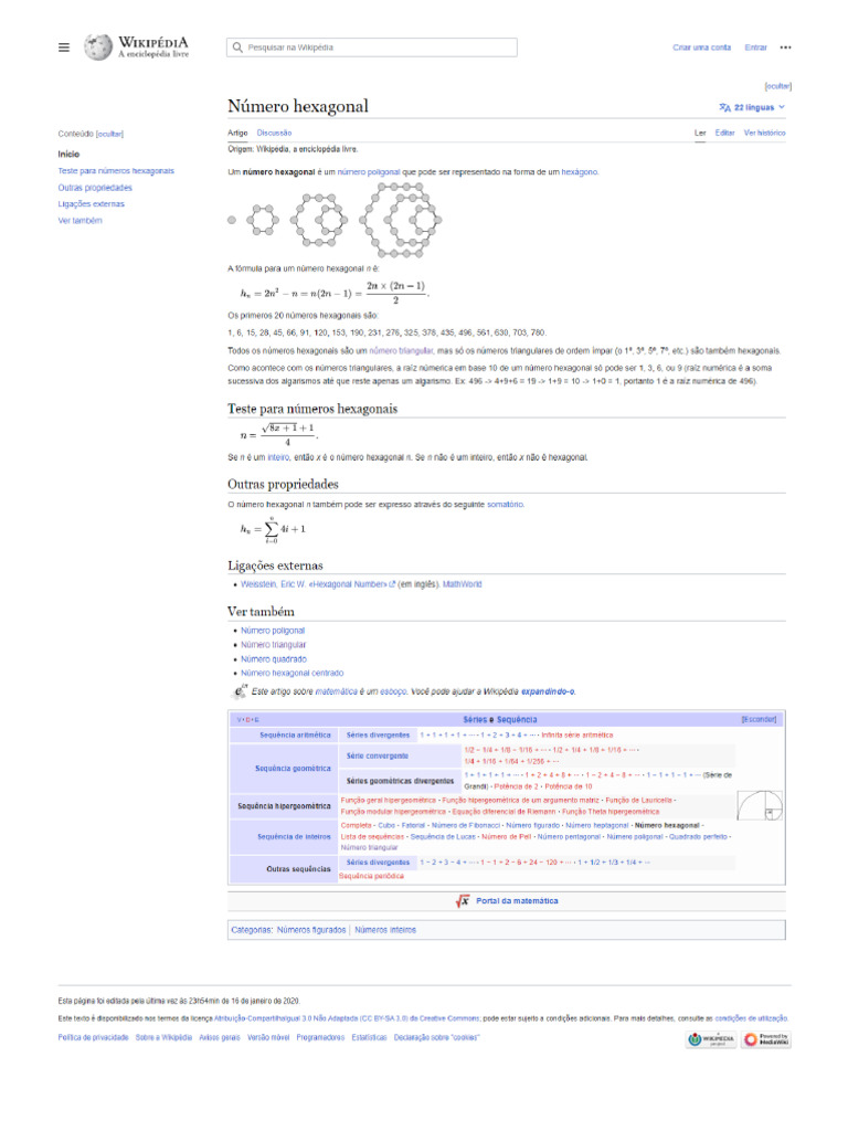 Screencapture PT Wikipedia Org Wiki Numero Hexagonal 2023 02 19 16 - 39 - 39 | PDF